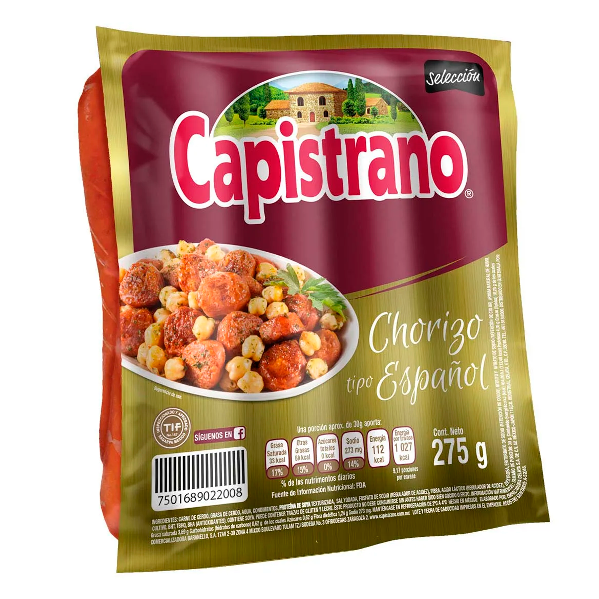 Básicos en Alimentos|Chorizo Español Capistrano 275 GRS